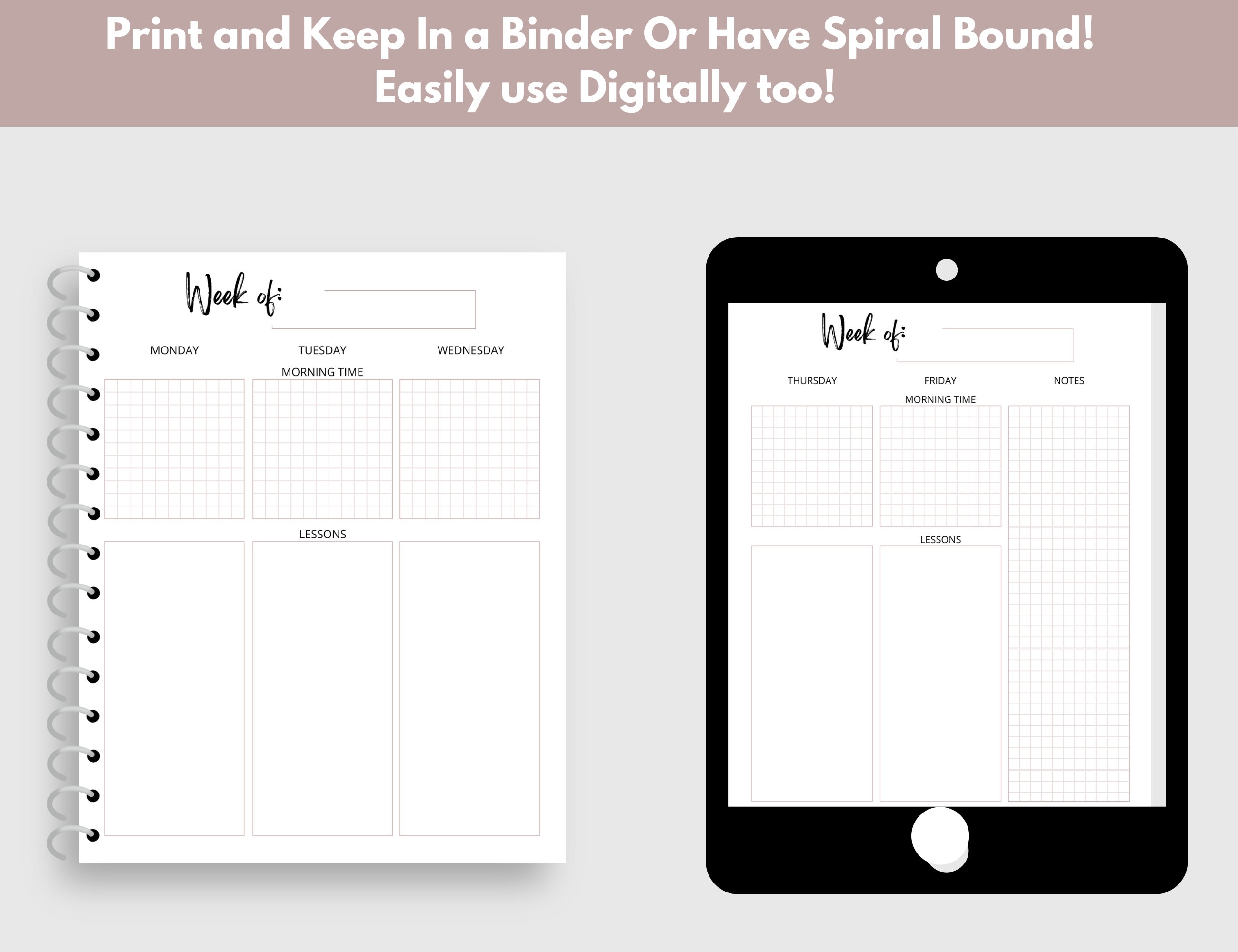 Printable Weekly Homeschool Planner| Charlotte Mason Homeschool ...