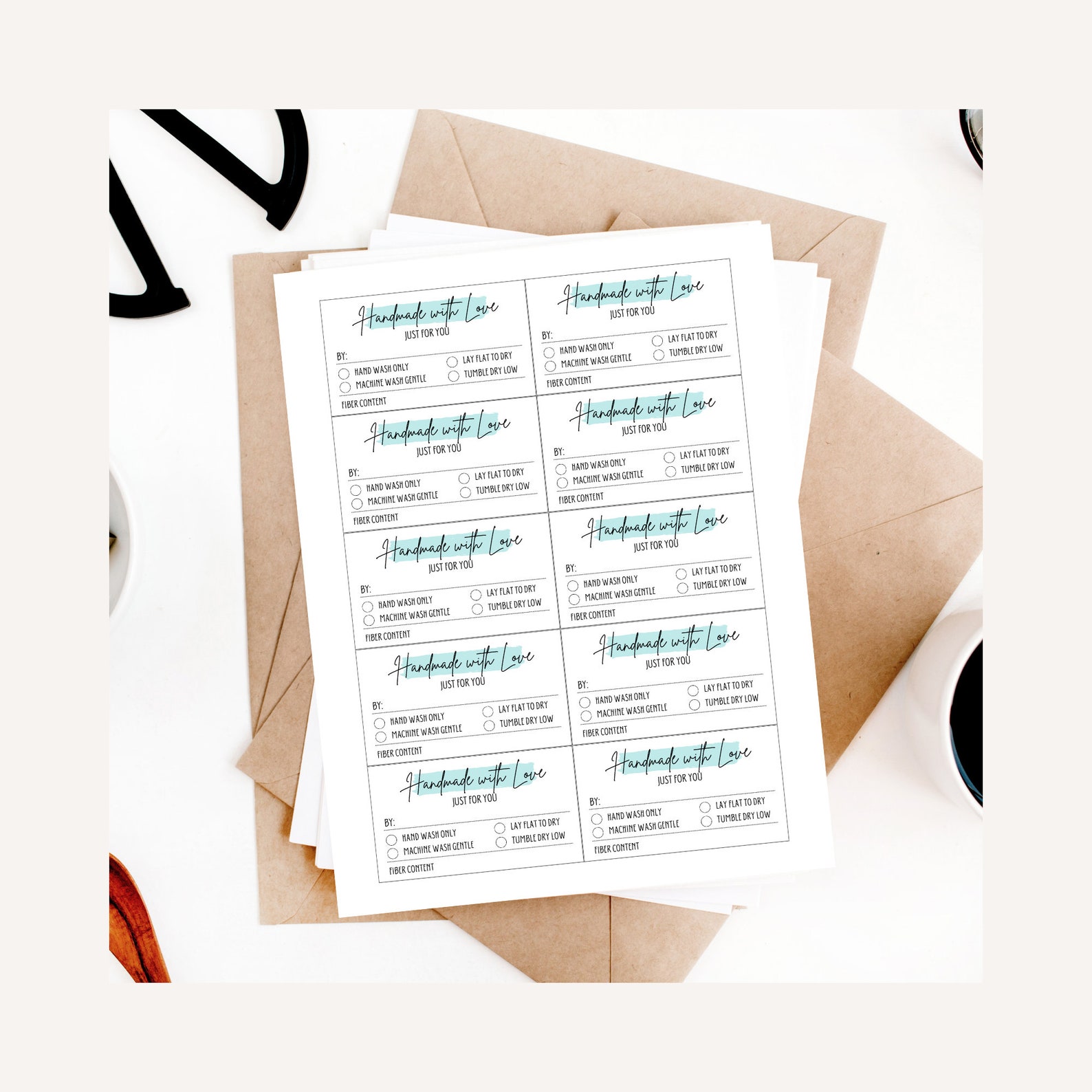 PRINTABLE Crochet Gift Tags| Handmade With Love Tags| Print and Cut ...