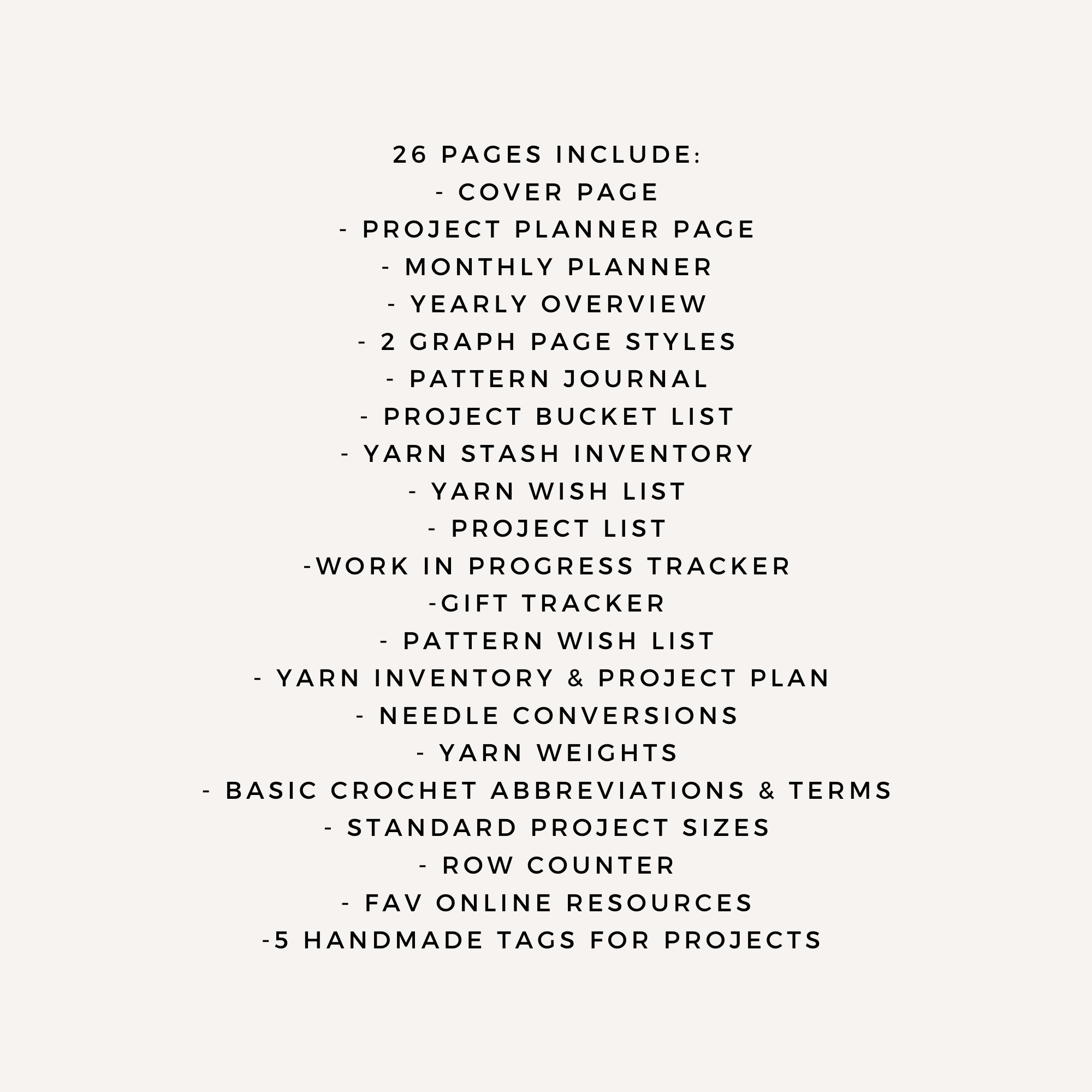PRINTABLE Crochet Project Planner| Printable Download| US Letter ...