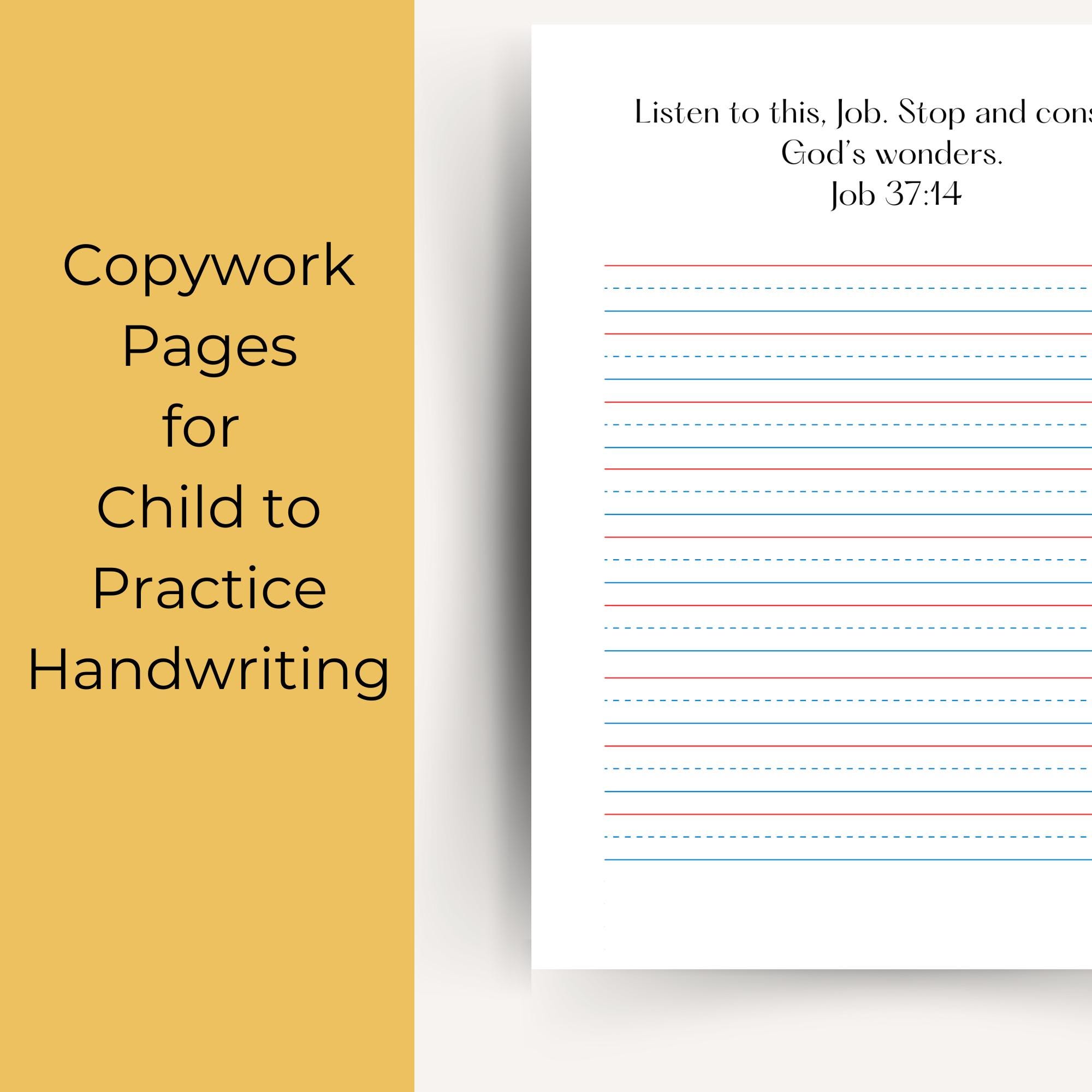 Bible Verse Copywork Pages | Scripture Memorization Print Copywork ...