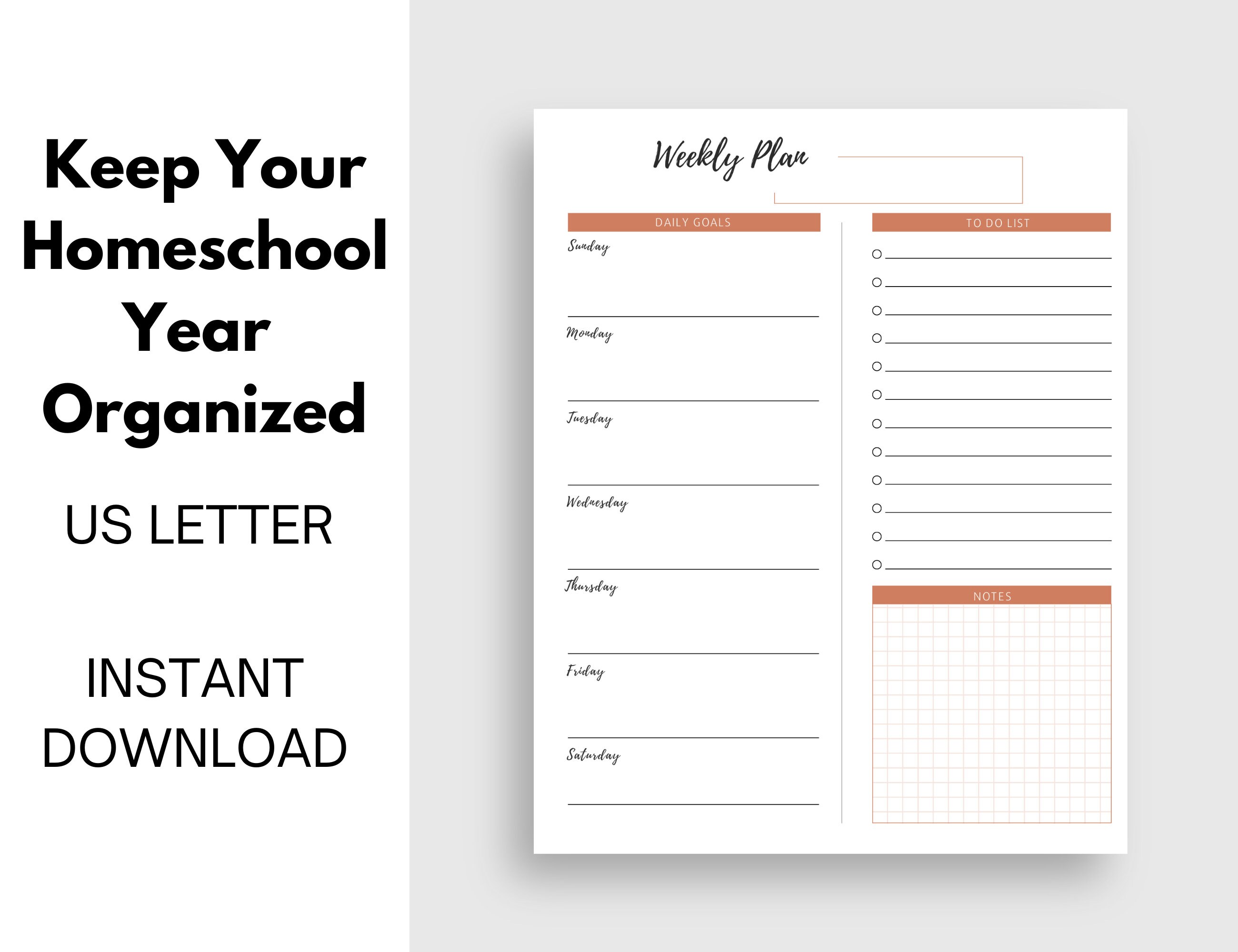 Printable Weekly Homeschool Planner| Charlotte Mason Homeschool ...