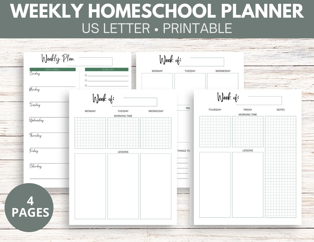 Printable Weekly Homeschool Planner| Charlotte Mason Homeschool ...