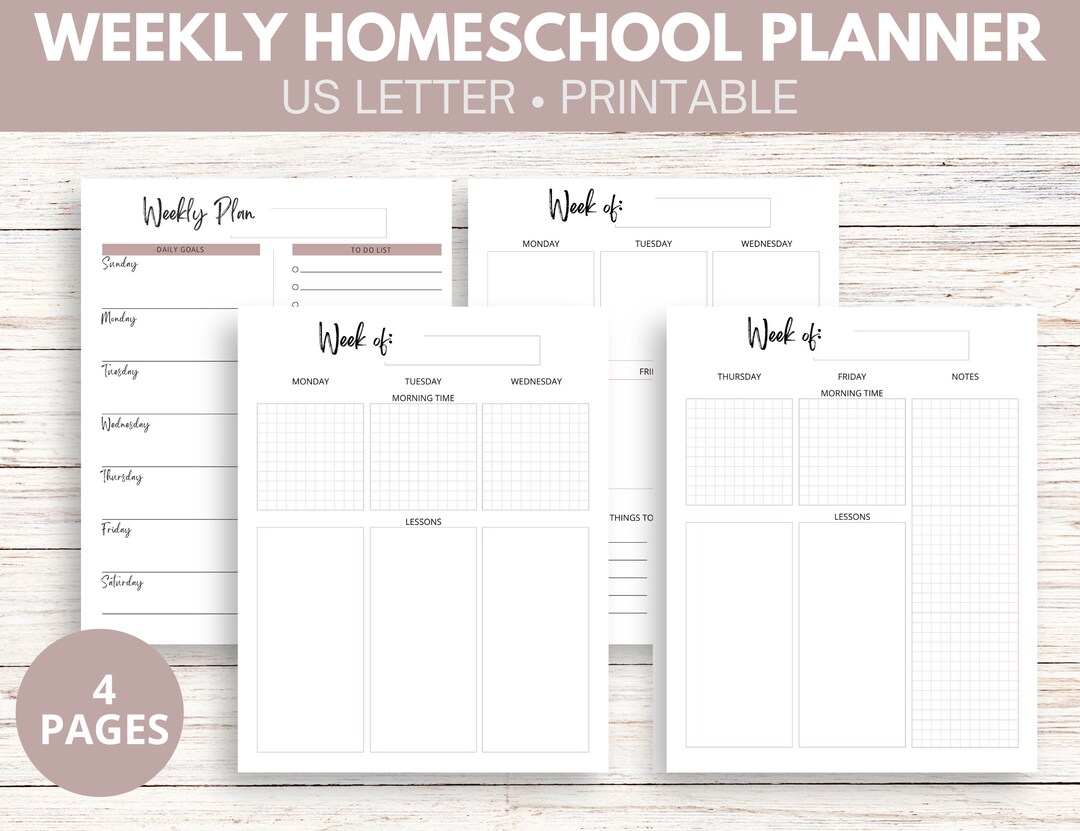 Printable Weekly Homeschool Planner Charlotte Mason Homeschool ...
