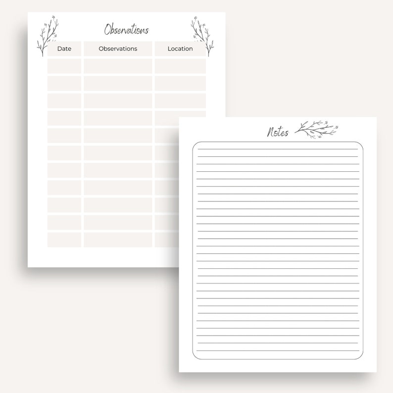 Herbalism Study Printable Journal - Foraging Record and Journal - Etsy