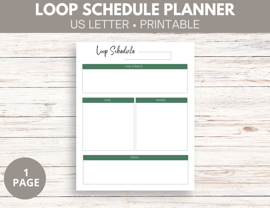 Loop Schedule Planner| Homeschool Loop Schedule| Printable Loop ...