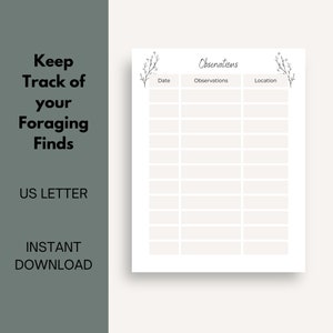 Herbalism Study Printable Journal - Foraging Record and Journal - Etsy