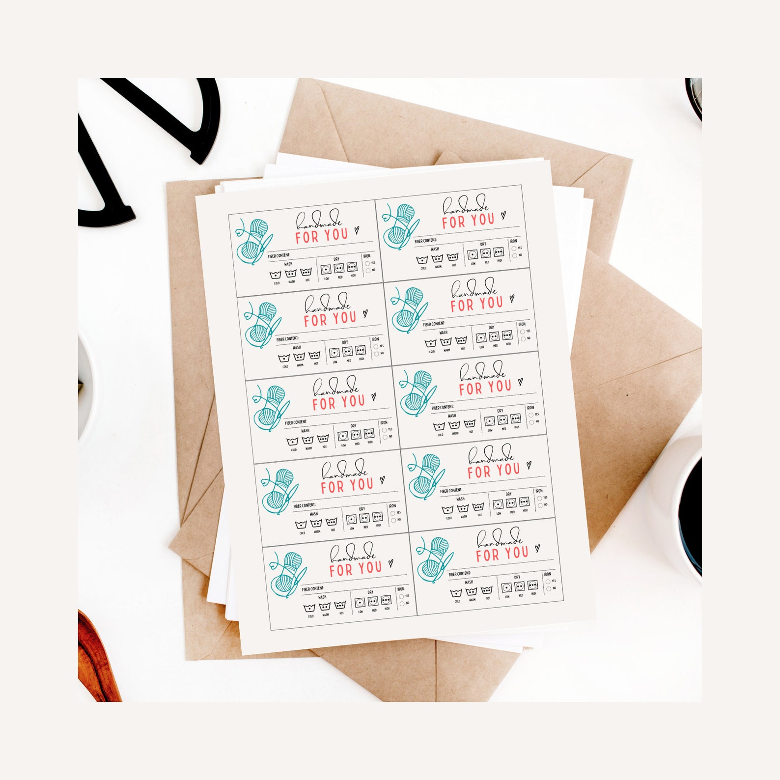 PRINTABLE Crochet Gift Tags| Handmade With Love Tags| Print and Cut ...