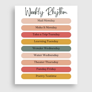 Daily and Weekly Rhythm Printable | Homeschool Daily Rhythm | Daily ...