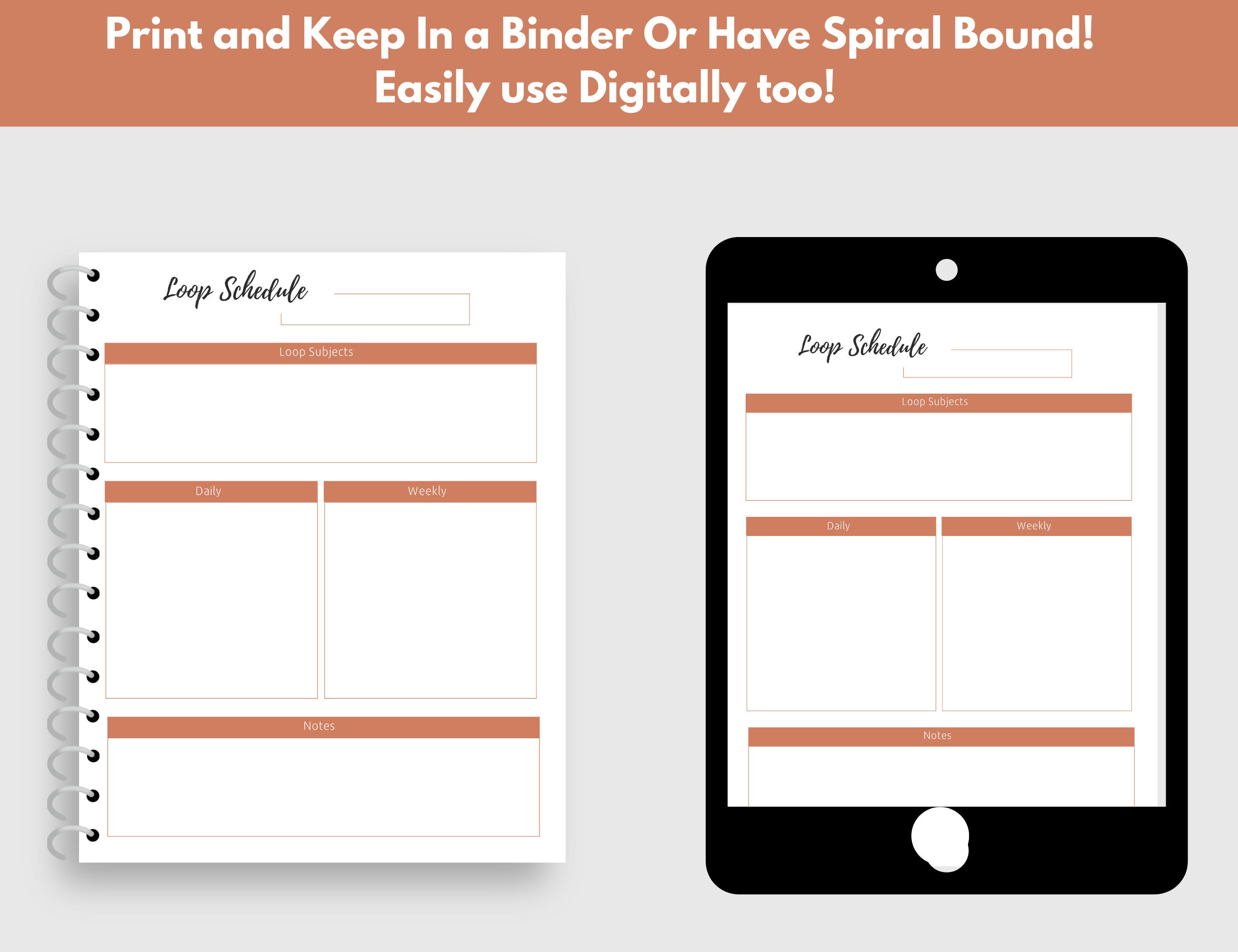 Loop Schedule Planner Homeschool Loop Schedule Printable Loop Schedule ...