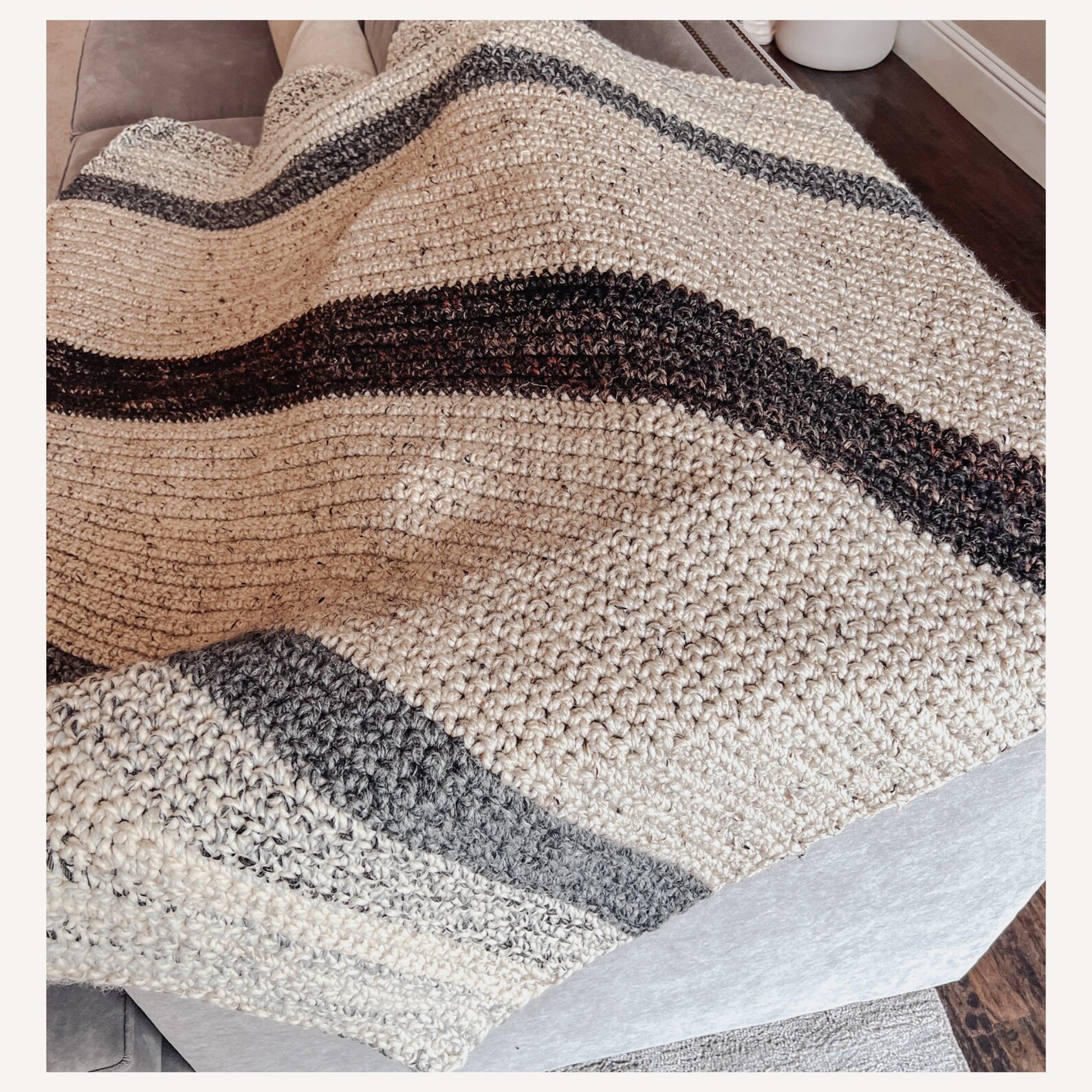 Beginner Chunky Wool Throw Blanket| the Chelsea Wool Blanket Pattern ...