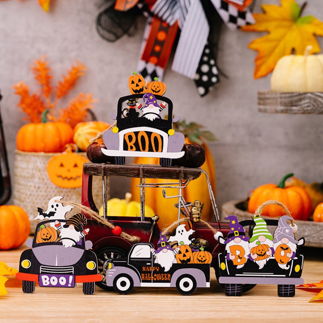 4-piece Halloween Element Car-shape Hanging Widgets - Etsy