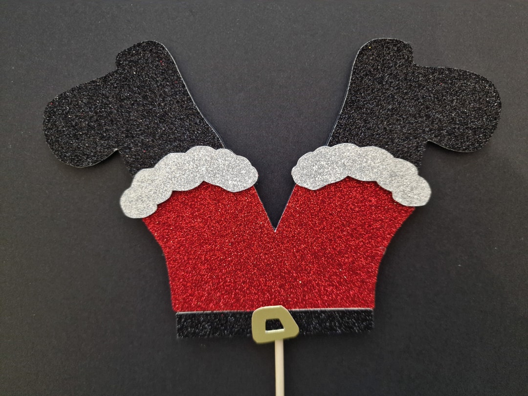 Santa Legs Christmas Cake Topper - Etsy