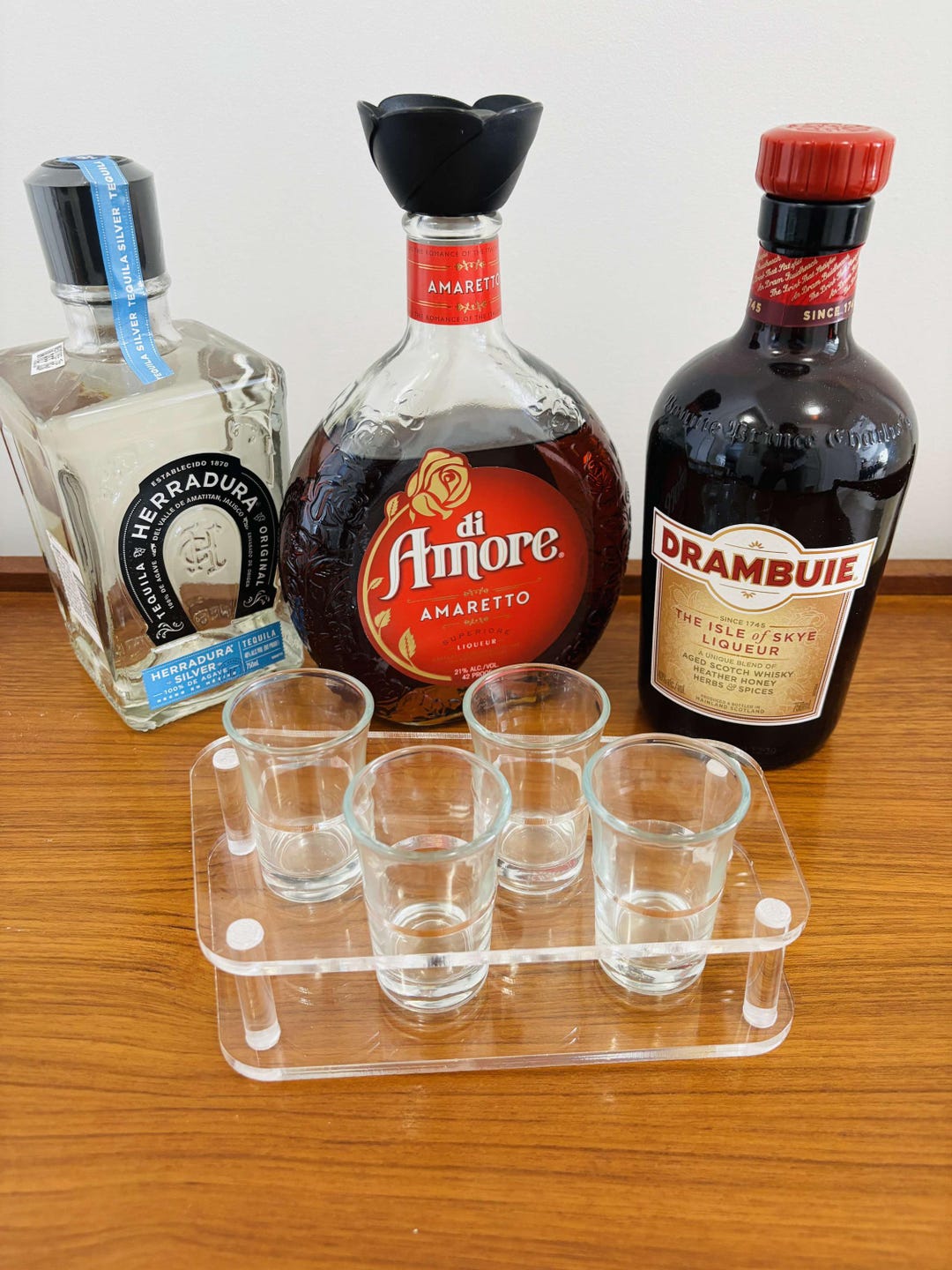Mid Century Modern Acrylic Shot Glass Mini Bar - Etsy