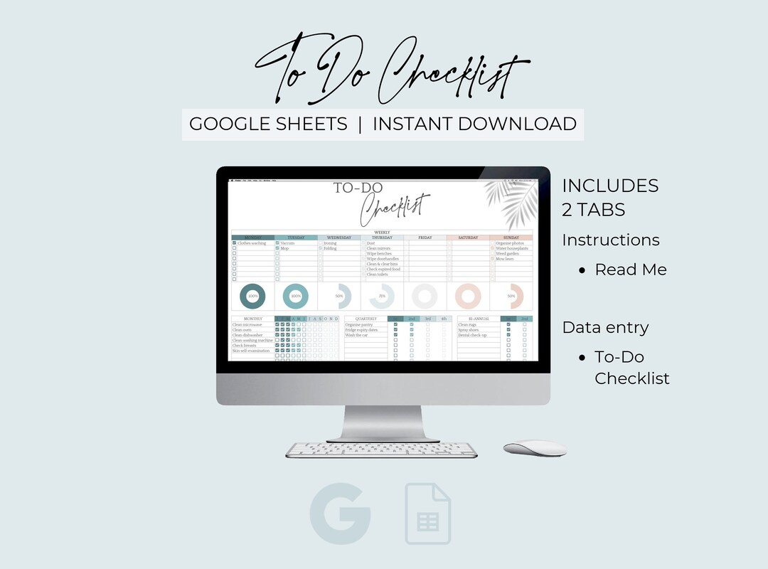 To-do Checklist | Task Manager | Weekly Reminder | Monthly Tick List ...