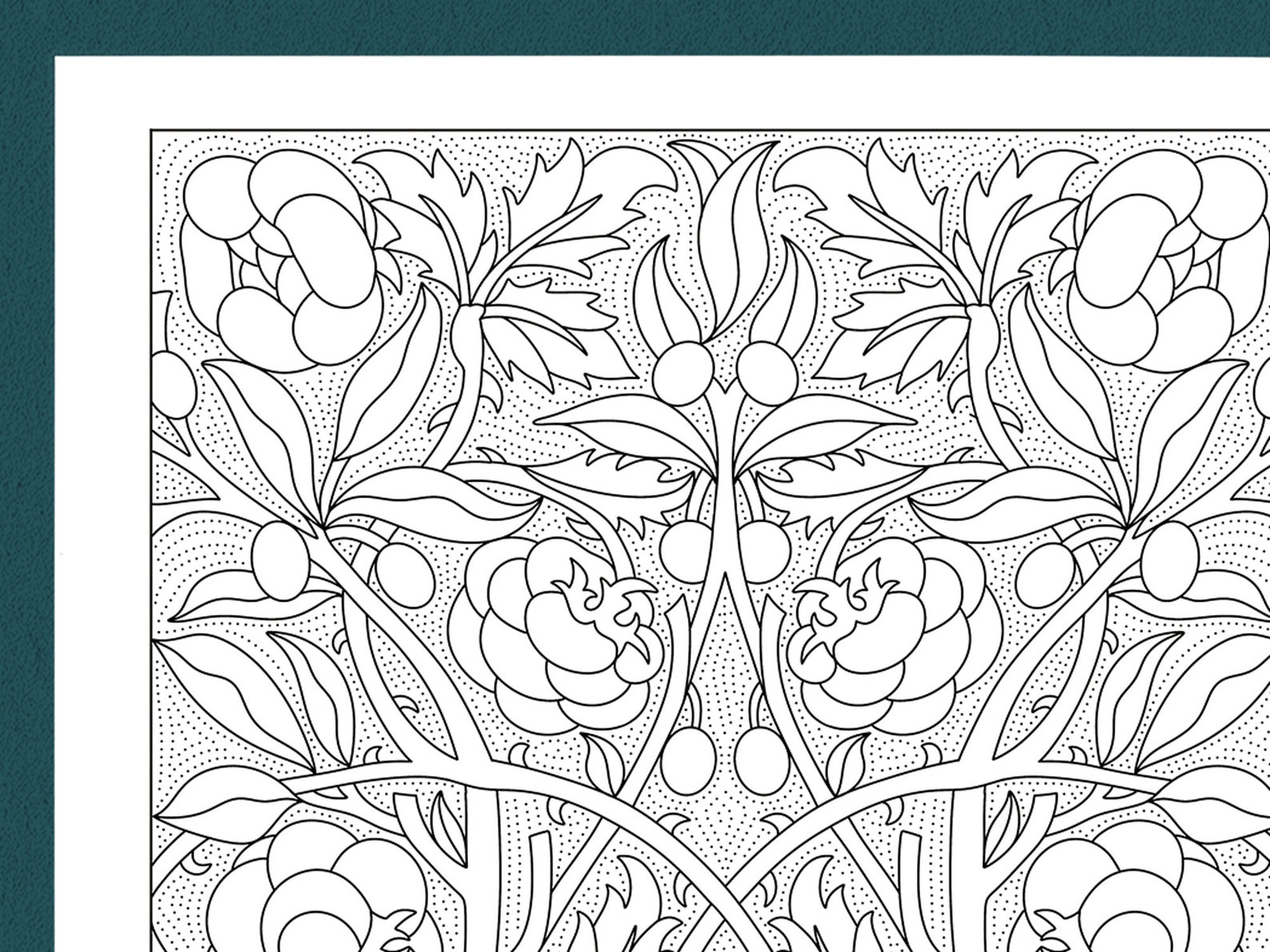 Olive & Rose Adult Coloring Page William Morris | Detailed Printable ...