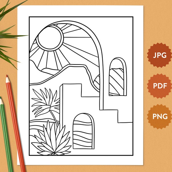 Southwest Coloring Pages - Etsy