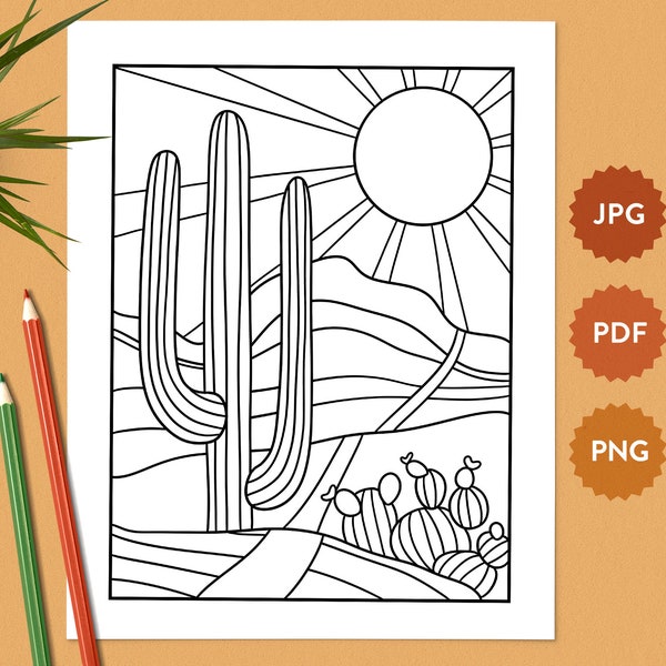 Southwest Coloring Page - Etsy
