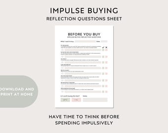 Stop Impulse Buying Cards | Printable Money Management Tool - Etsy