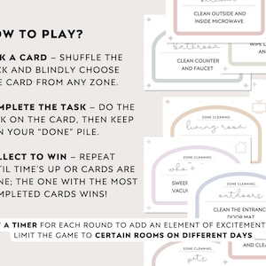 Cleaning Game Cards, 100 Zone Chores, House Tasks Checklist, Kids Adult ...