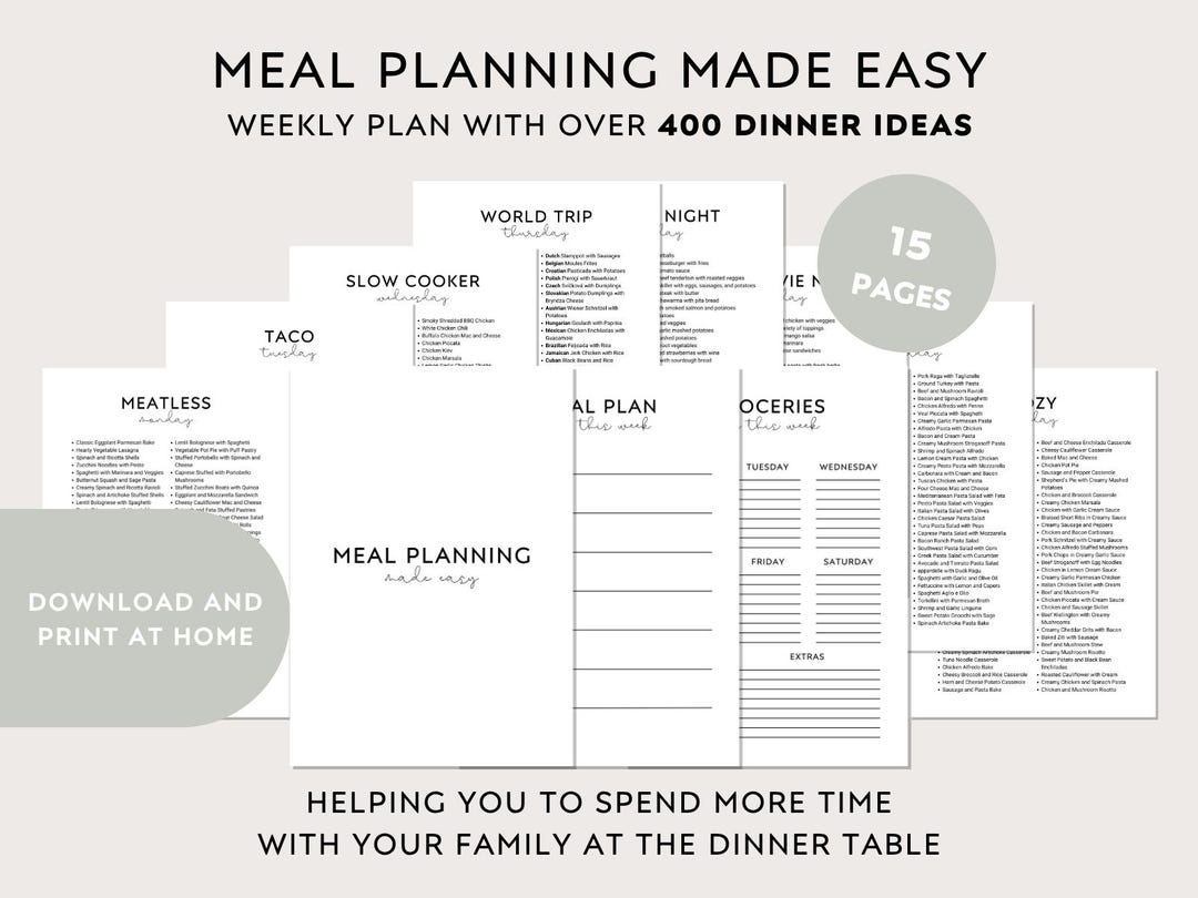 Meal Planning Binder, Meal Rotation Made Easy, Family Dinner Ideas ...