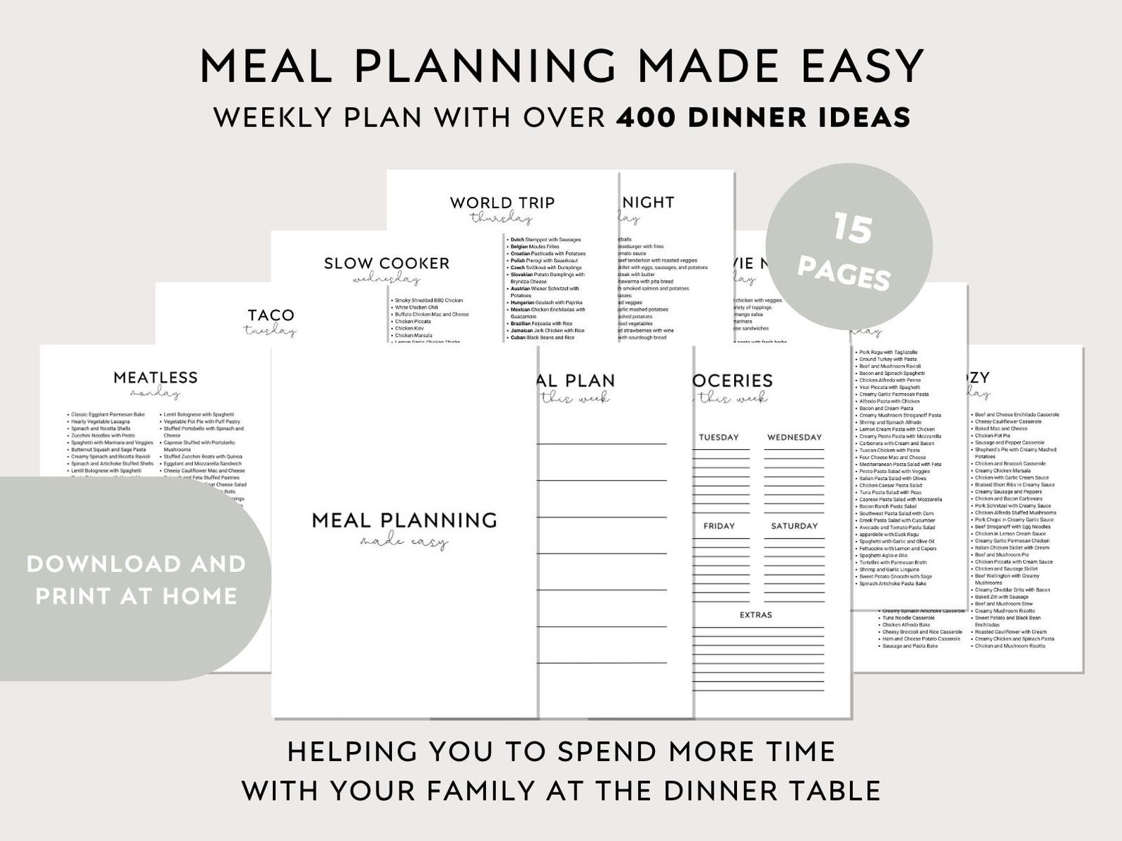 Meal Planning Binder, Meal Rotation Made Easy, Family Dinner Ideas ...