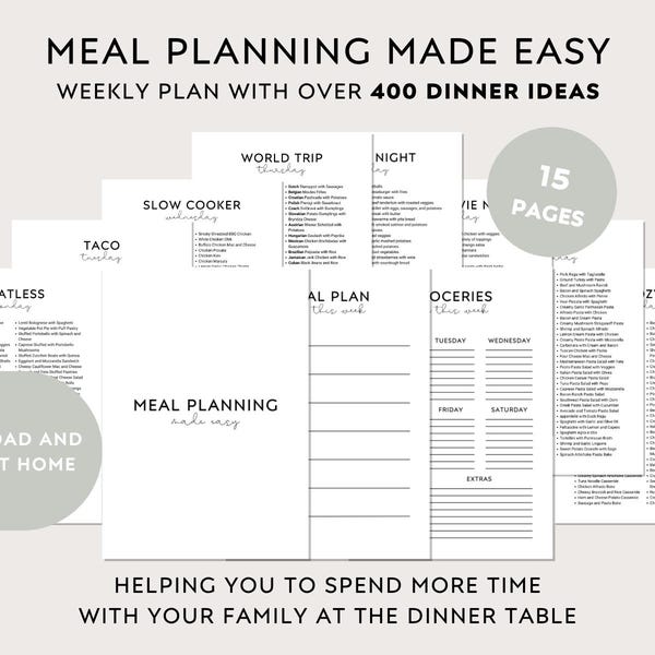 Dinner Ideas Binder - Etsy