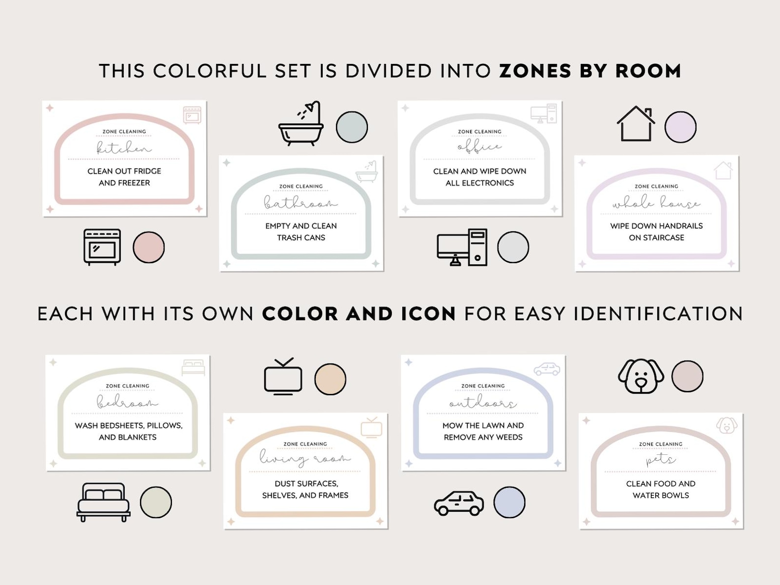 Cleaning Game Cards, 100 Zone Chores, House Tasks Checklist, Kids Adult ...