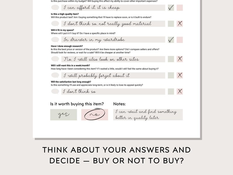 Stop Impulse Buying Printable Checklist, Impulsive Spending, Purchase ...