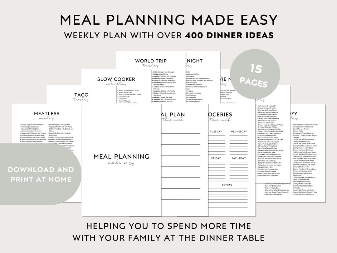Meal Planning Binder, Meal Rotation Made Easy, Family Dinner Ideas ...