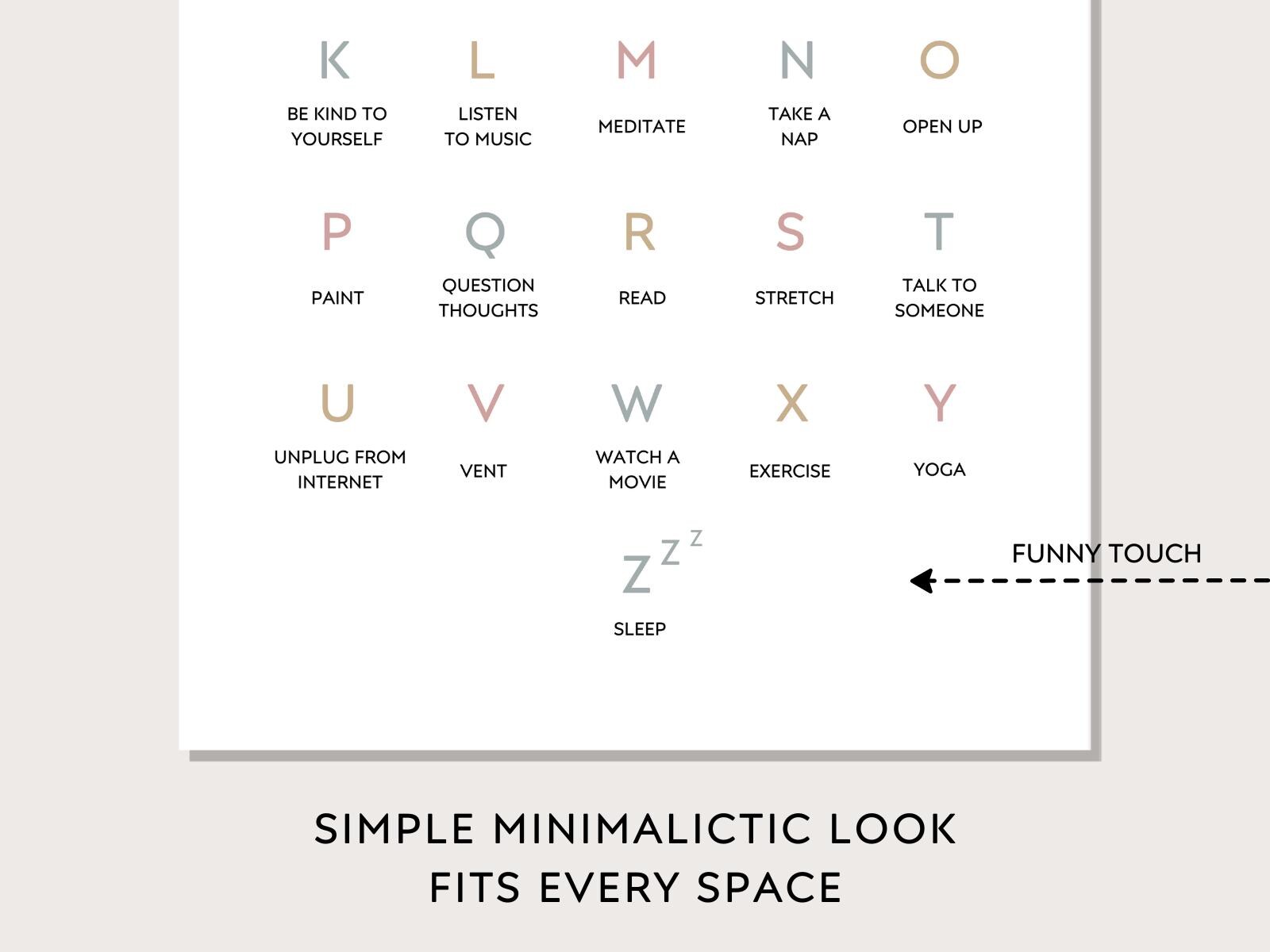 Coping Skills Alphabet Poster, Grounding Exercises for Kids and Adults ...