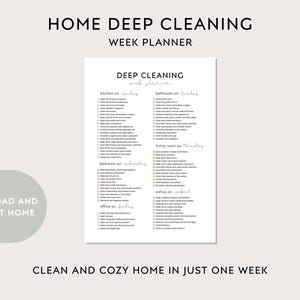 Deep Cleaning Checklist, Decluttering Planner, Minimalist Weekly ...