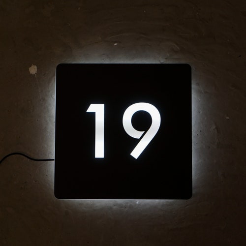 Illuminated House Sign Modern LED House Number - Etsy UK