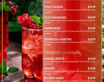 Cocktail Price List - Etsy