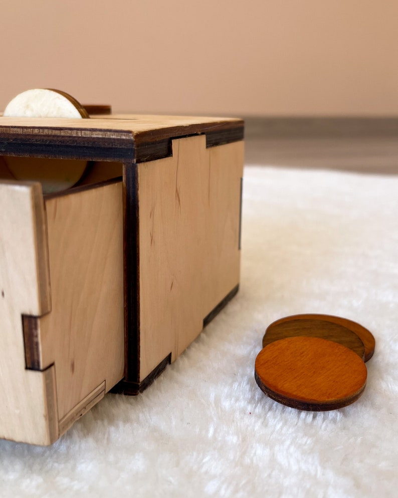 Wooden Montessori Coin Box With Thicker Coins by Wittlewood ...