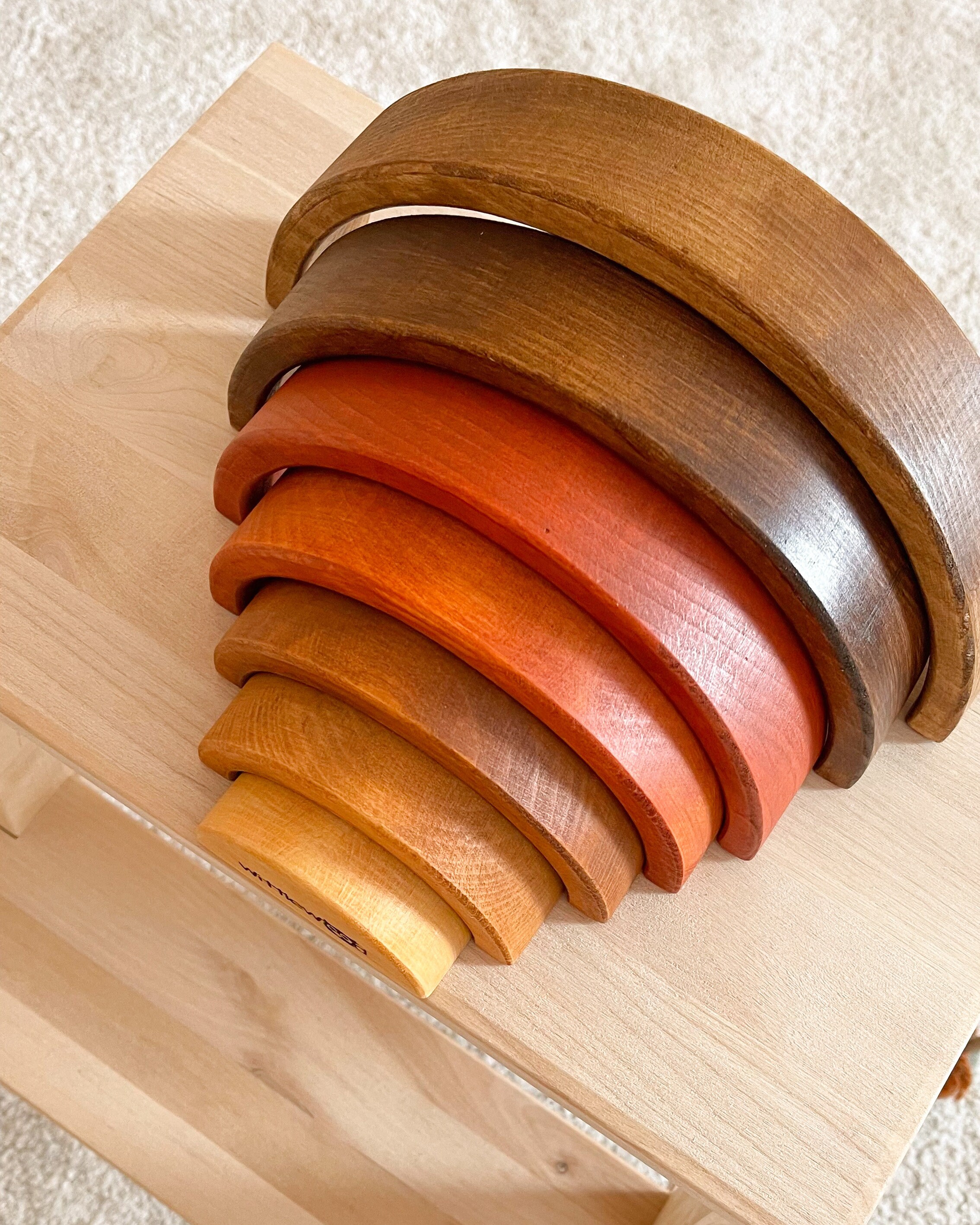 Wooden Rainbow Stacker, Arch Stacker From Beech Wood, Imaginative Open ...