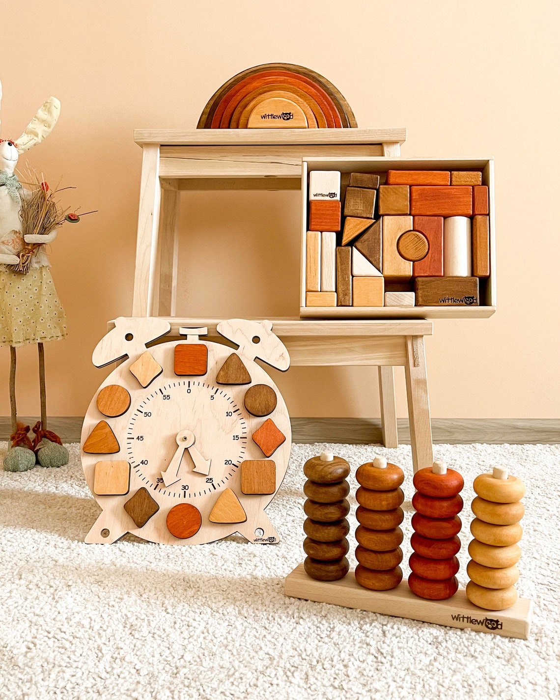 Montessori Clock, Tell the Time Learning Clock, Wooden Clock for ...