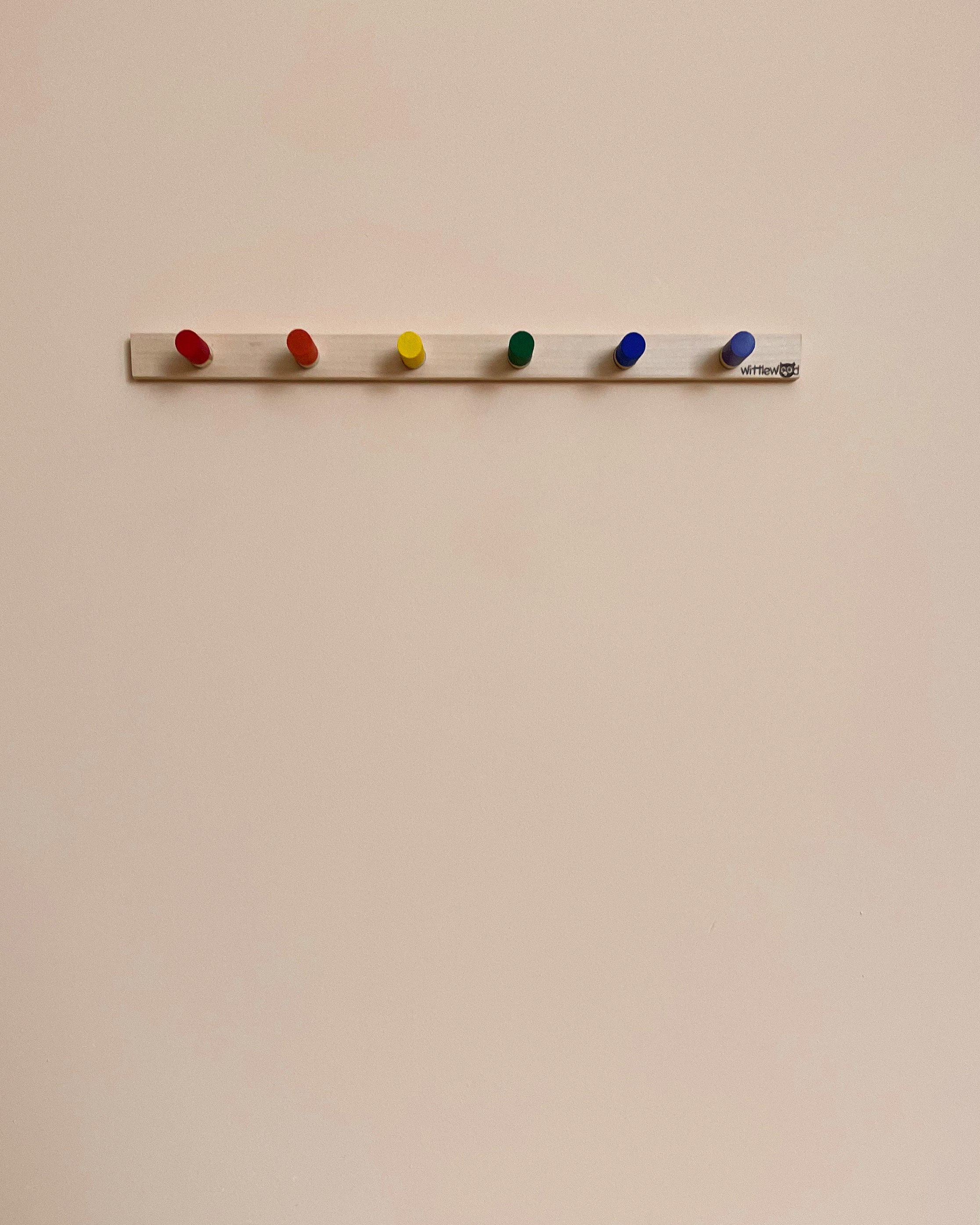 Wooden Thin Peg Rail - Modern Minimalist Wall Coat Hooks - Scandinavian ...