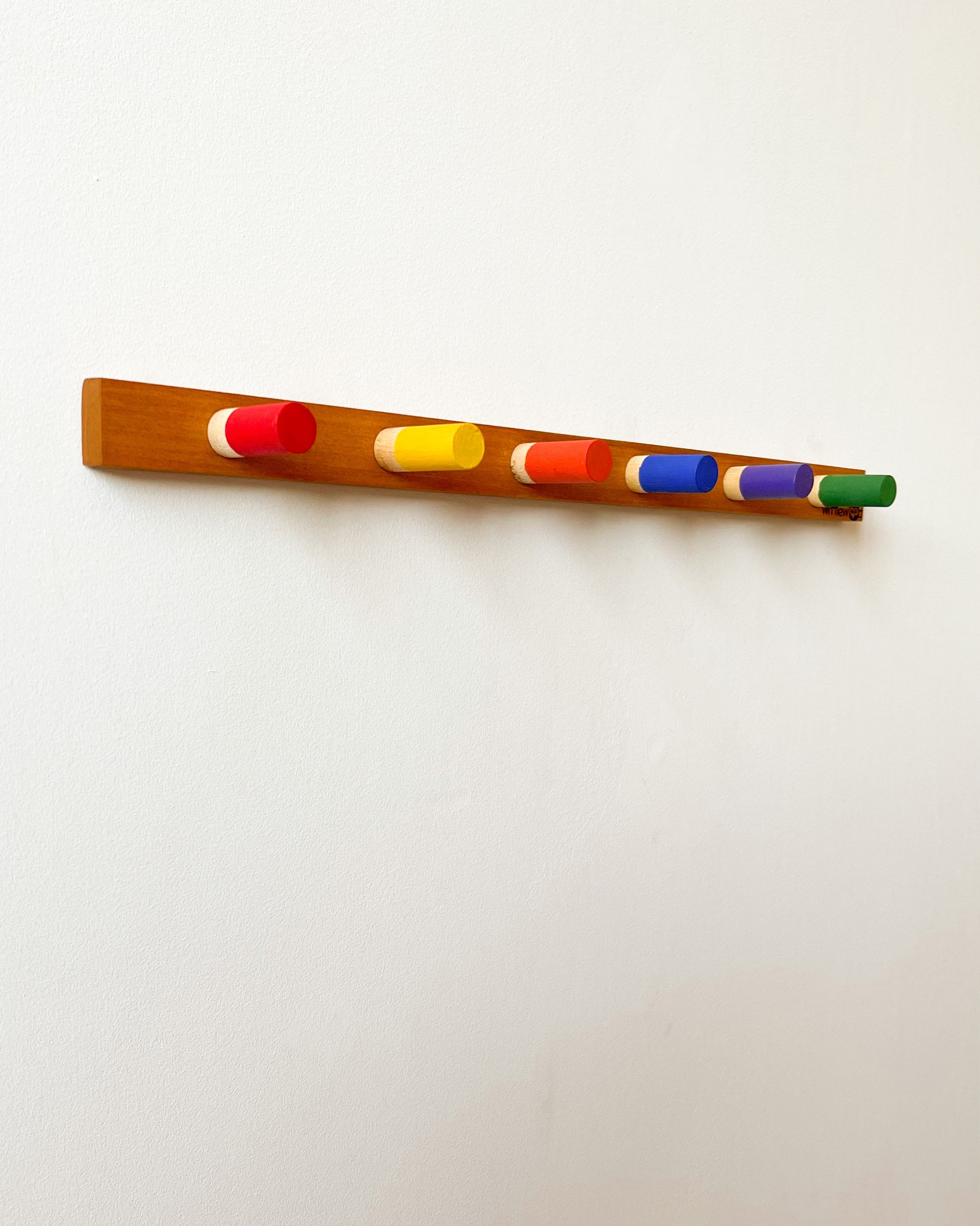 Wooden Thin Peg Rail - Modern Minimalist Wall Coat Hooks - Scandinavian ...