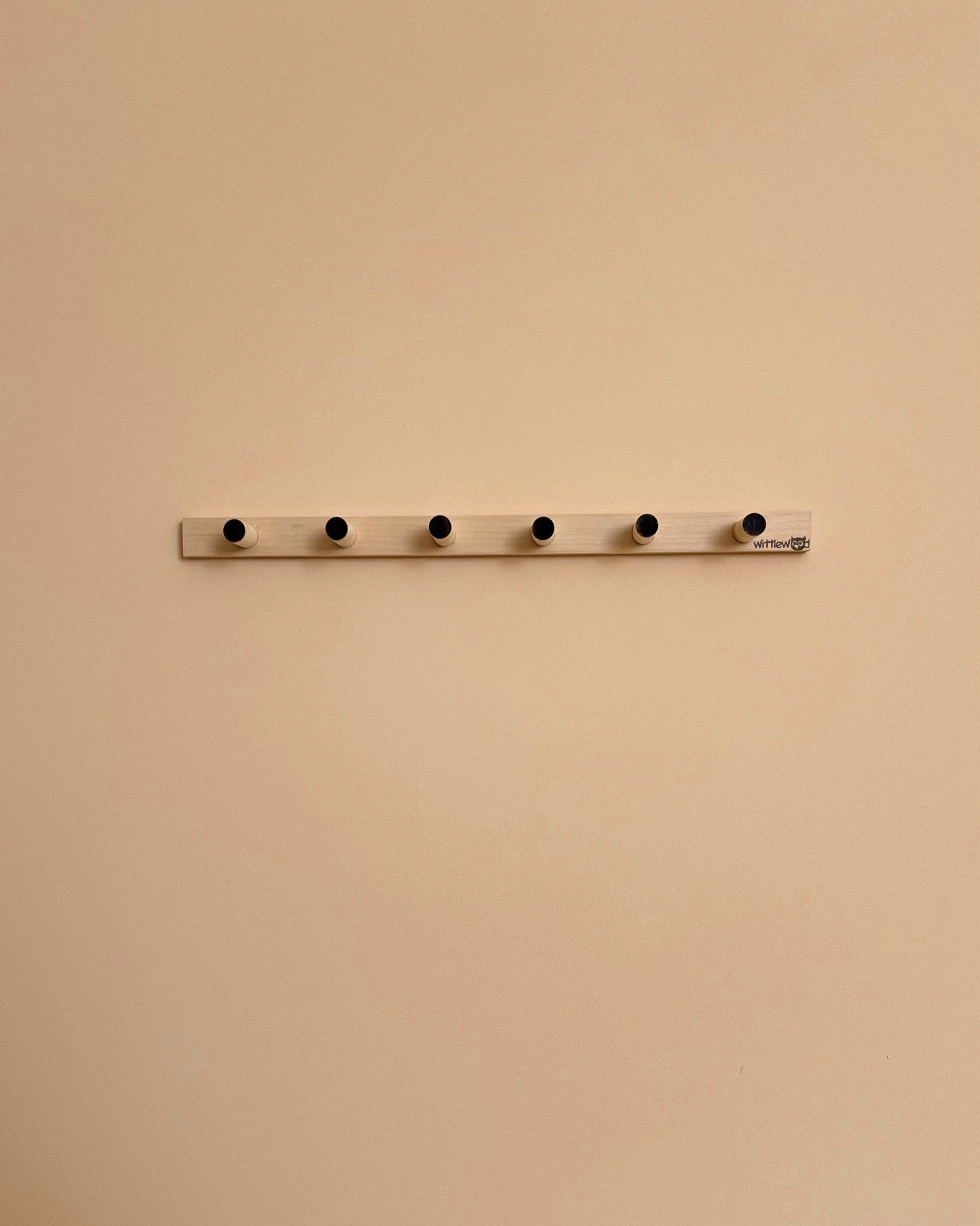 Wooden Thin Peg Rail - Modern Minimalist Wall Coat Hooks - Scandinavian ...