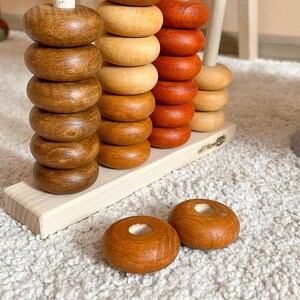 Handcrafted Wooden Sort and Stack Toy, Wooden Stacking Toy, Montessori ...