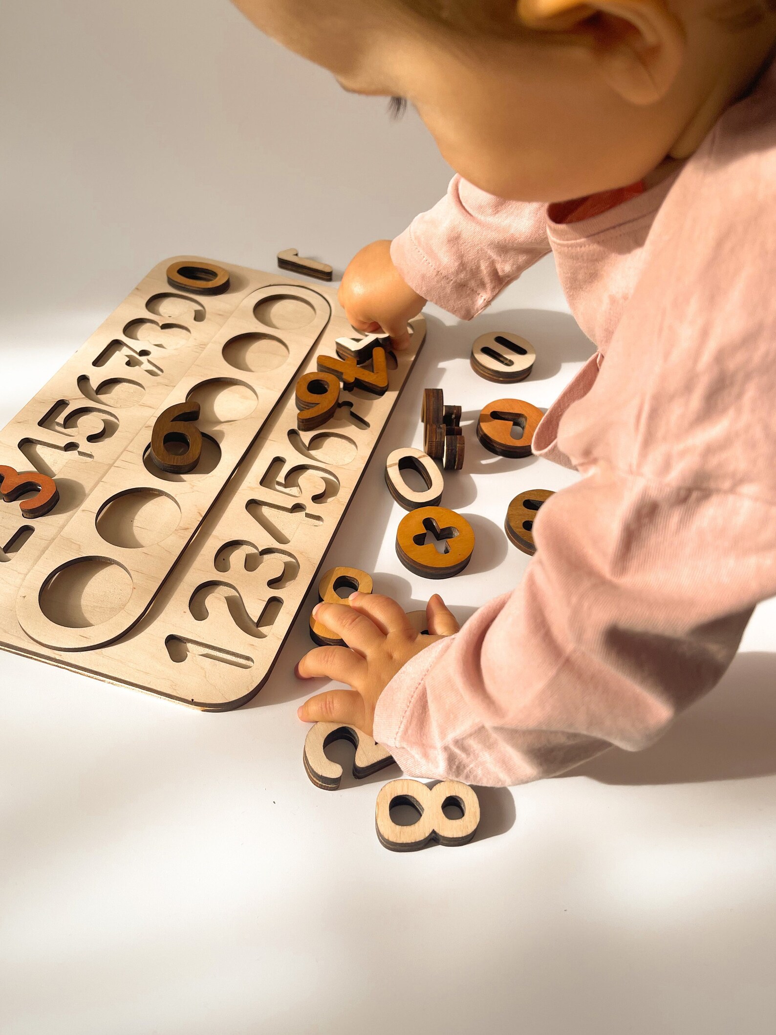 Wooden Math Puzzle for Kids - Nursery Handmade Decor - Toddler Math ...