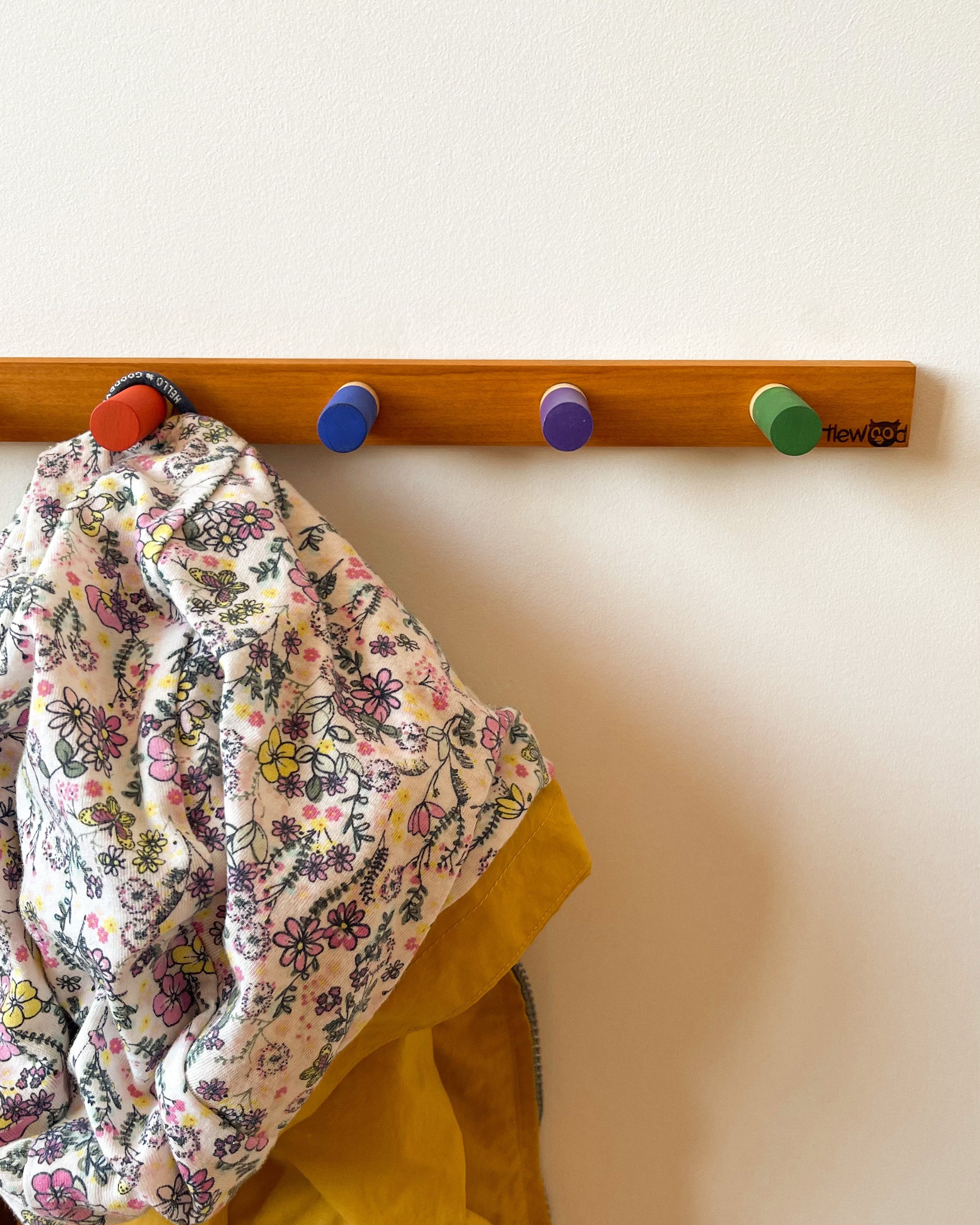 Wooden Thin Peg Rail - Modern Minimalist Wall Coat Hooks - Scandinavian ...