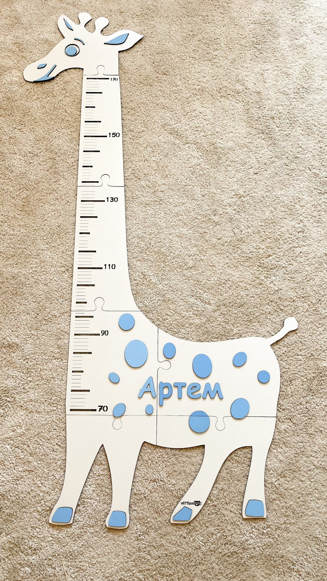 Giraffe Personalized Height Ruler, Growth Chart, Wooden Growth Ruler ...