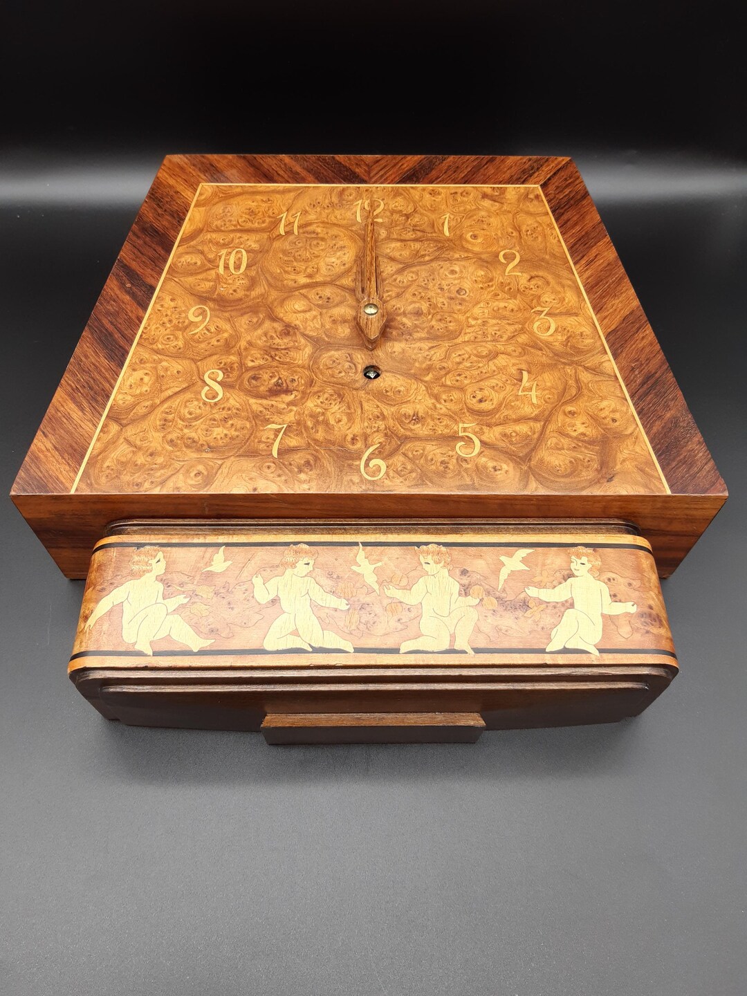 Swedish Art Deco Mjölby Intarsia Westerstrand Wall Clock - Etsy