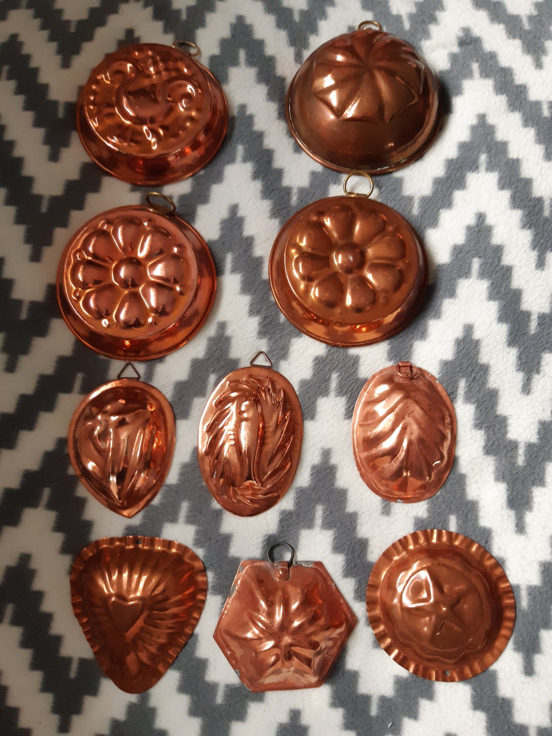 10 Copper Biscuits and Puddings Form Mold - Etsy