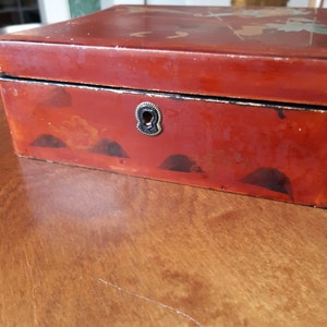 Old Japanese Red Lacquer Box - Etsy