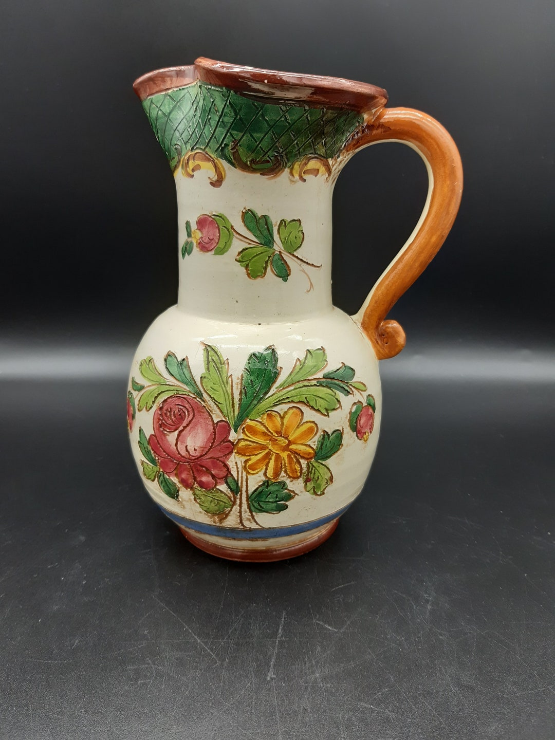 Vintage Italian Deruta Pitcher Jug - Etsy