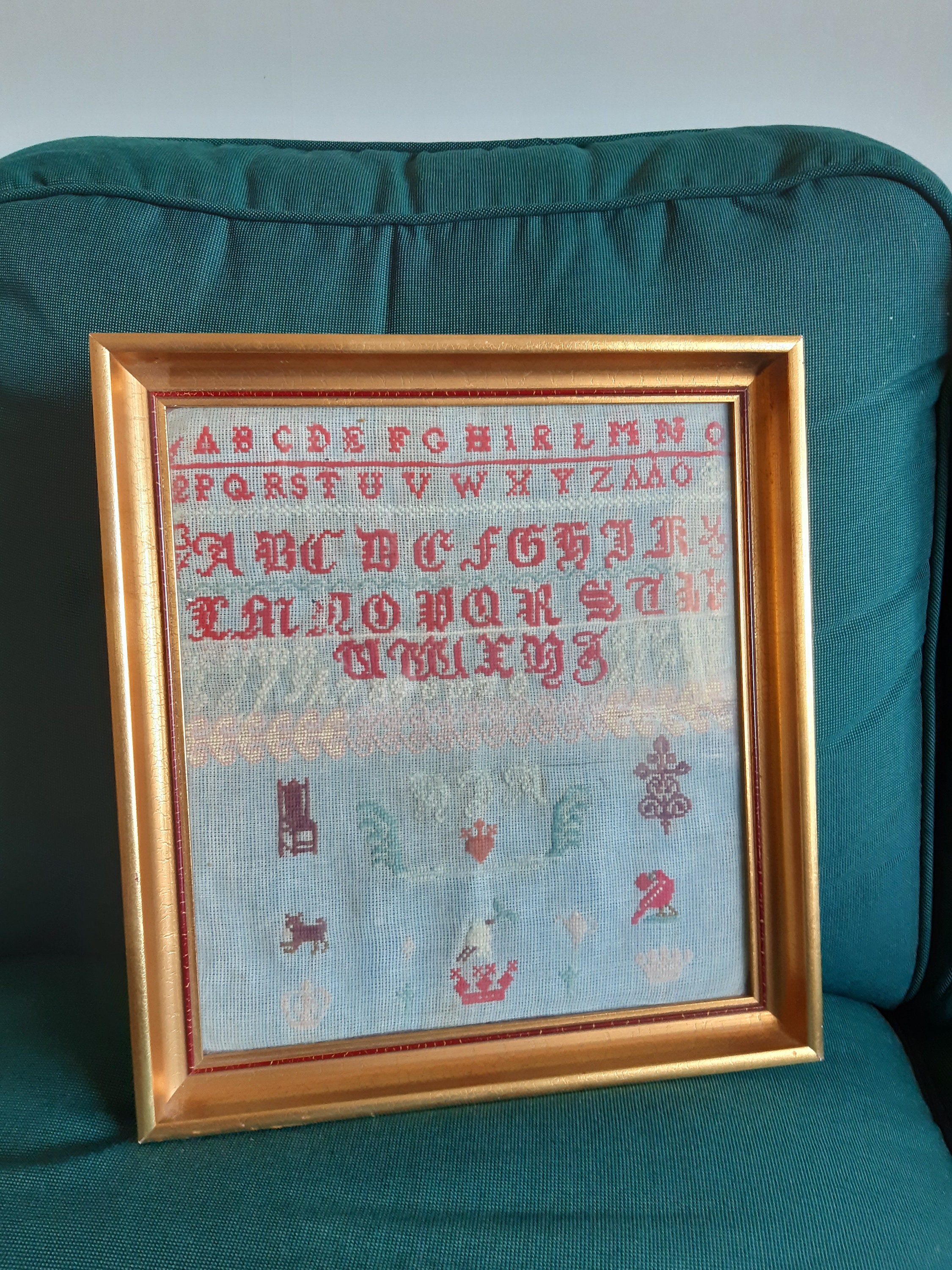 Swedish Antique Alphabet Sampler Embroidery Needlework Folkart - Etsy