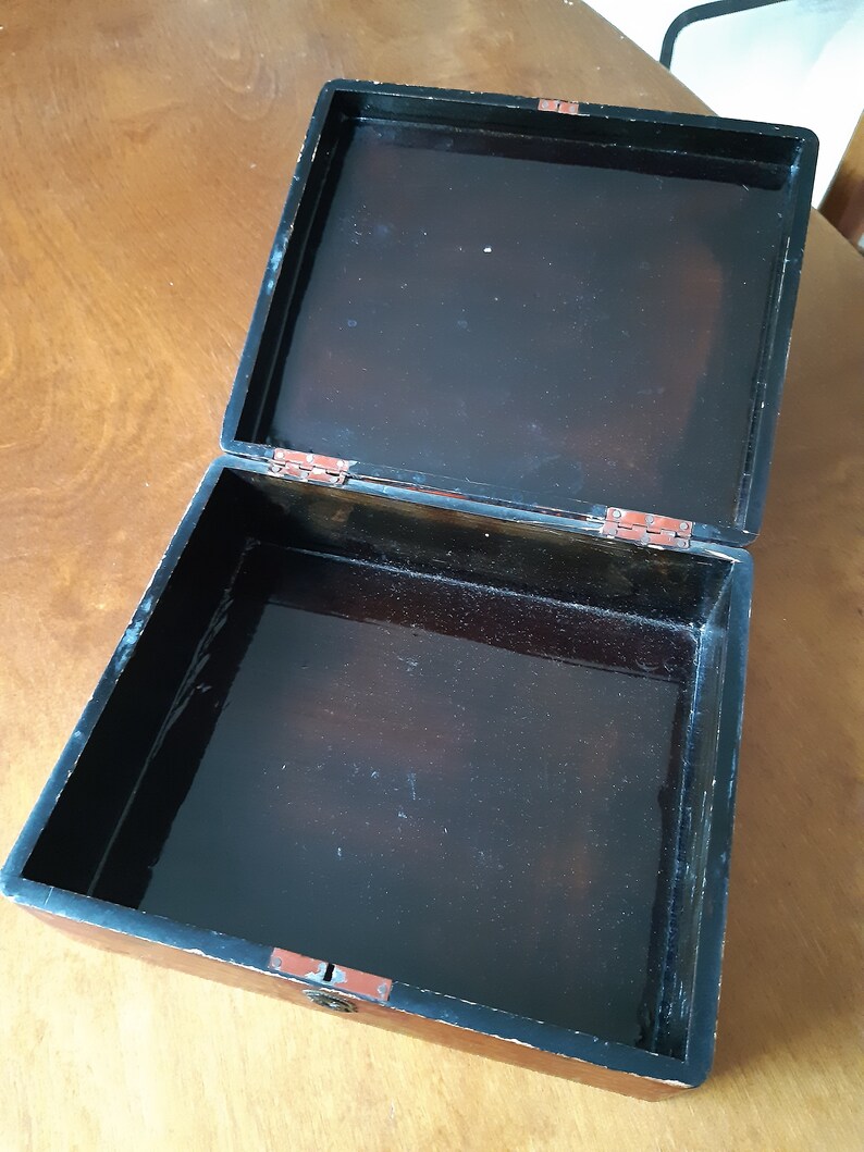 Old Japanese Red Lacquer Box - Etsy