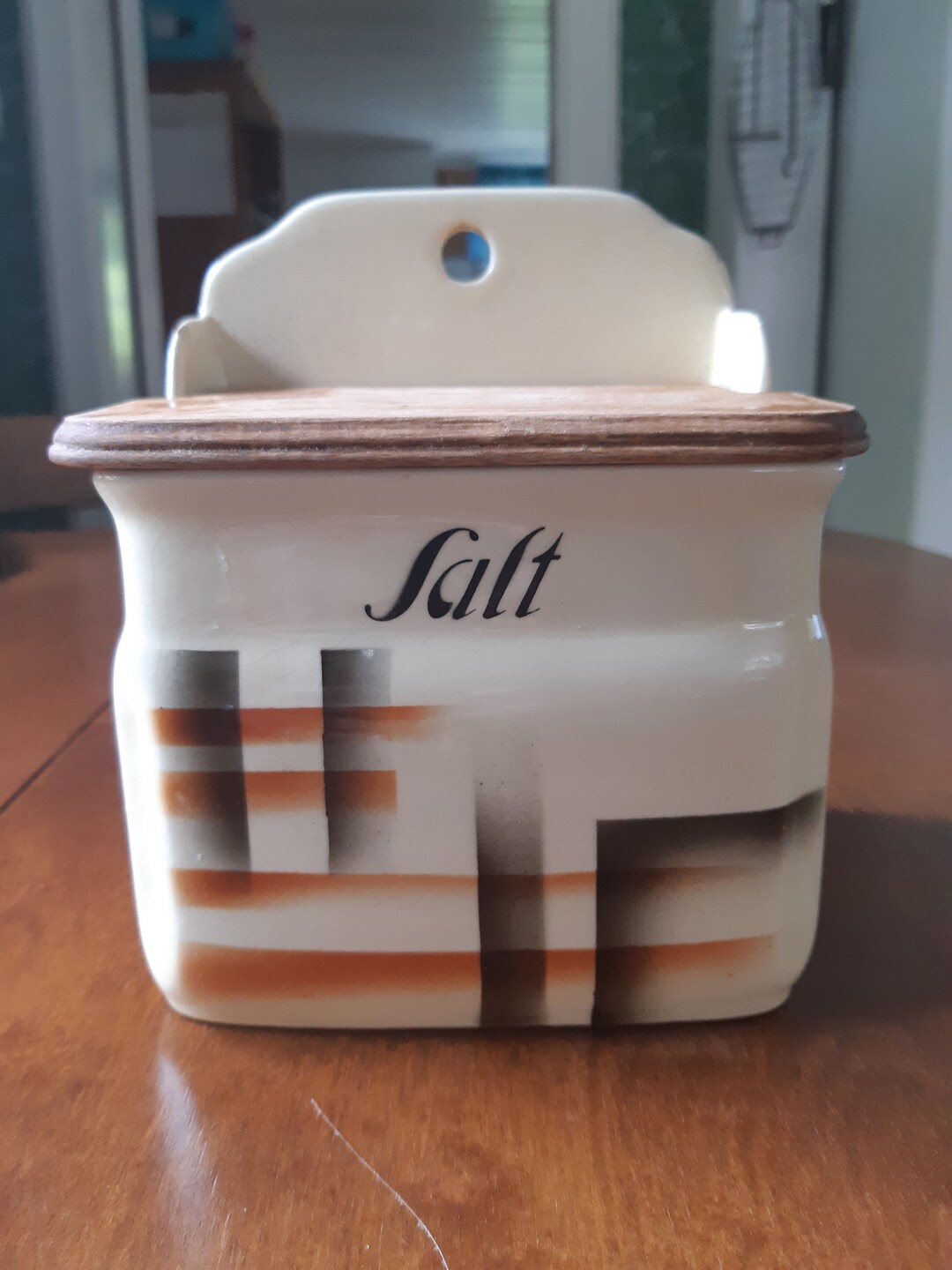 Old German Bauhaus Ceramic Salt Box With Spritz Decoration - Etsy